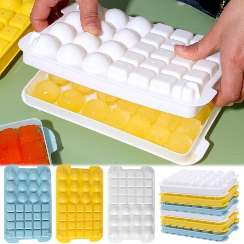 Silicone Square Ice Grid Mold - Large Ice Cube Molds with Lid - 4/6/8 ...