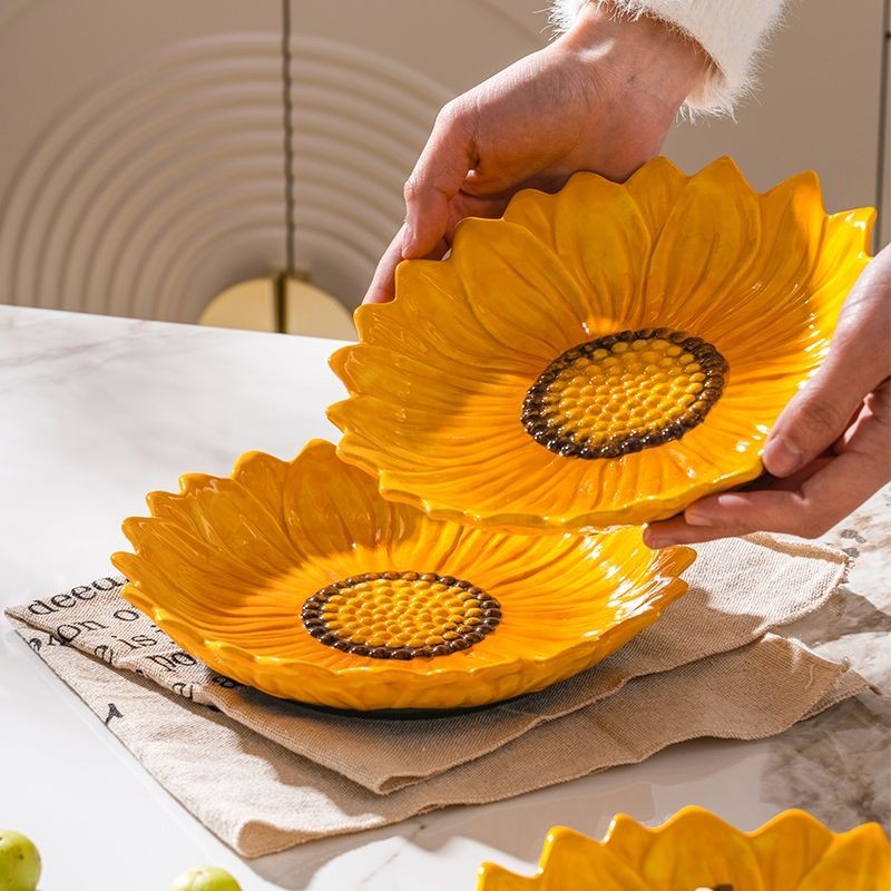 Flower-shaped Ceramic Plate High Temperature Resistant Dinner Plate ...