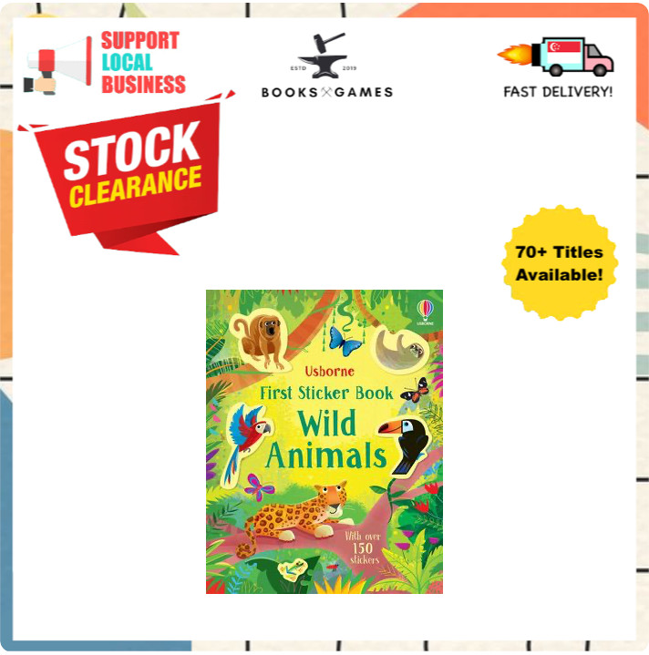 USBORNE Wild Animals First Sticker Book Children Activity Educational ...