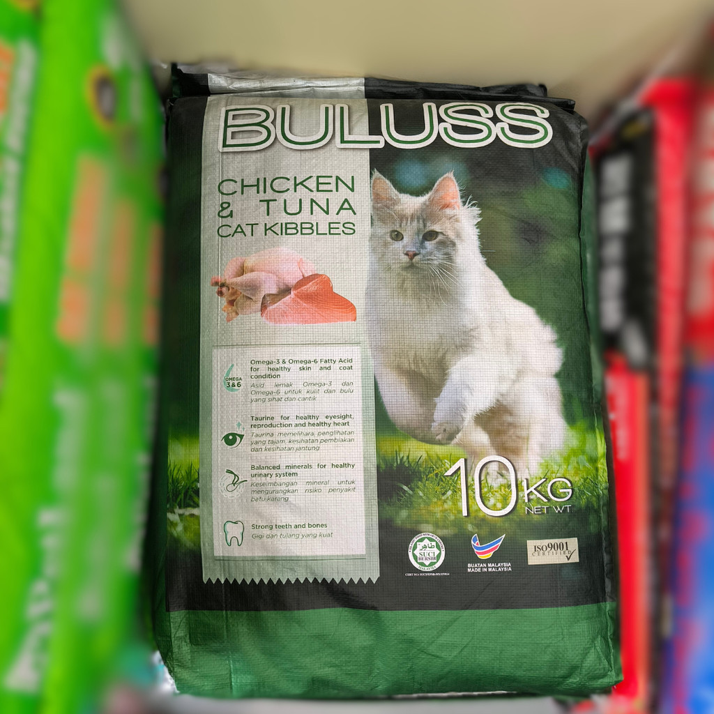 [10KG] BULUS CAT FOOD | MAKANAN KUCING BULUSS | CHICKEN & TUNA CAT ...