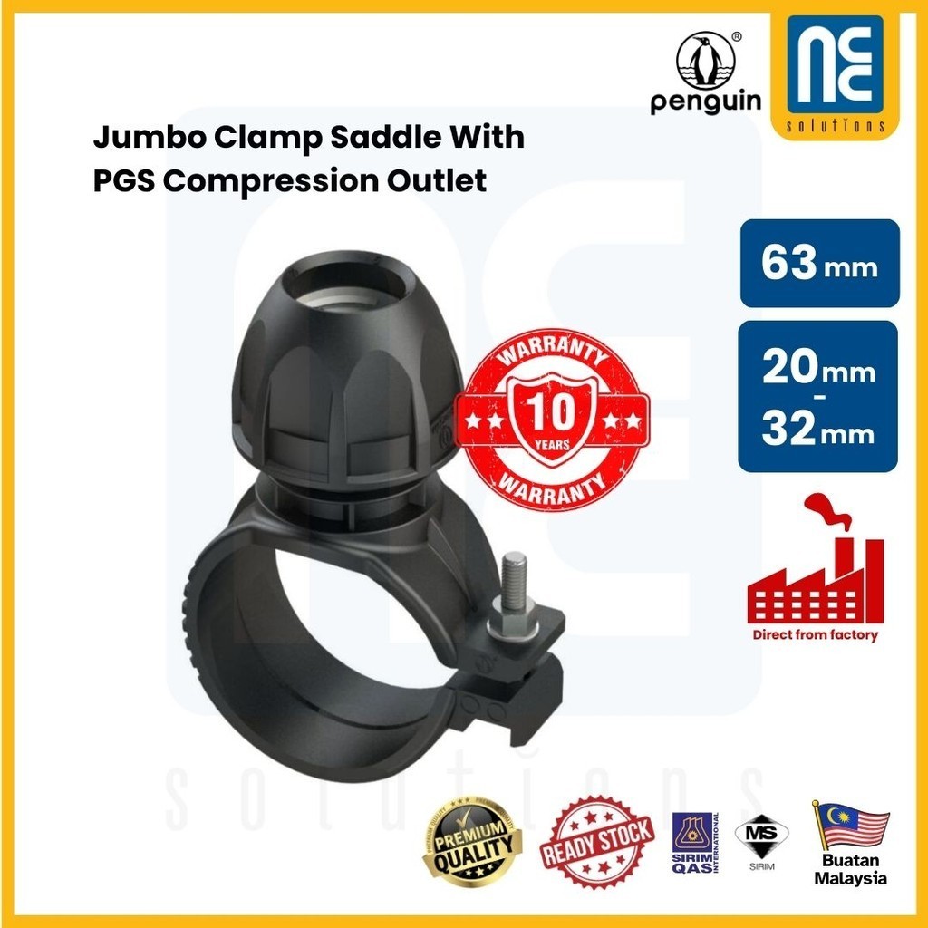 HDPE Compression Poly Pipe Fitting Jumbo Clamp Saddle with Compression ...