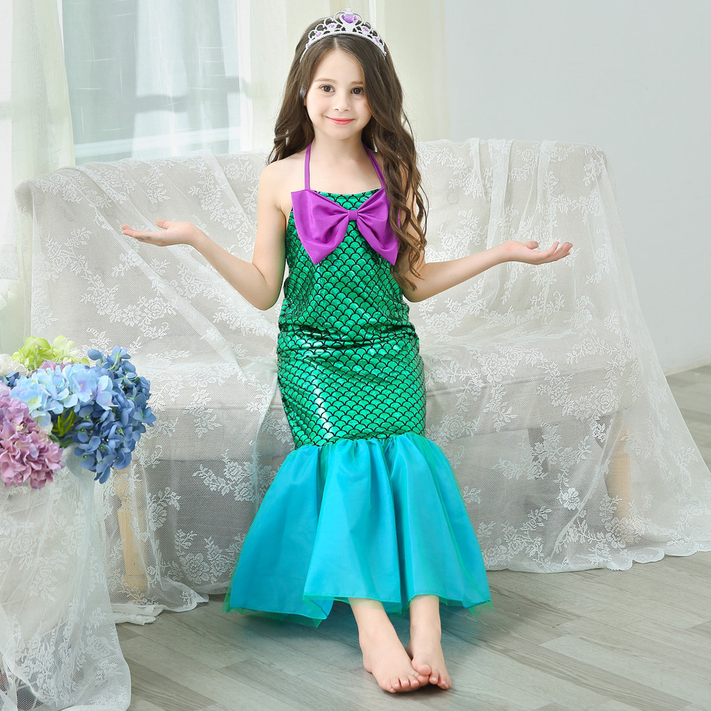 Ariel Mermaid Dress Fancy Fish Tail Princess Dress The Little Mermaid ...