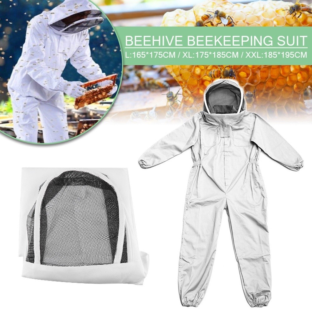in stock PUTIH Full Set PPE White Honey Anti-Bee Jacket / Pair of Bee ...