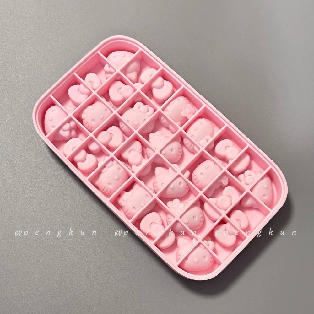 Hellokitty Ice Tray Mold Food Grade Silicone Ice Cube Homemade Ice ...