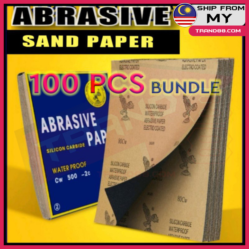 100PCS Sand Paper Waterproof Wet Dry Abrasive Sandpaper Kertas Pasir ...