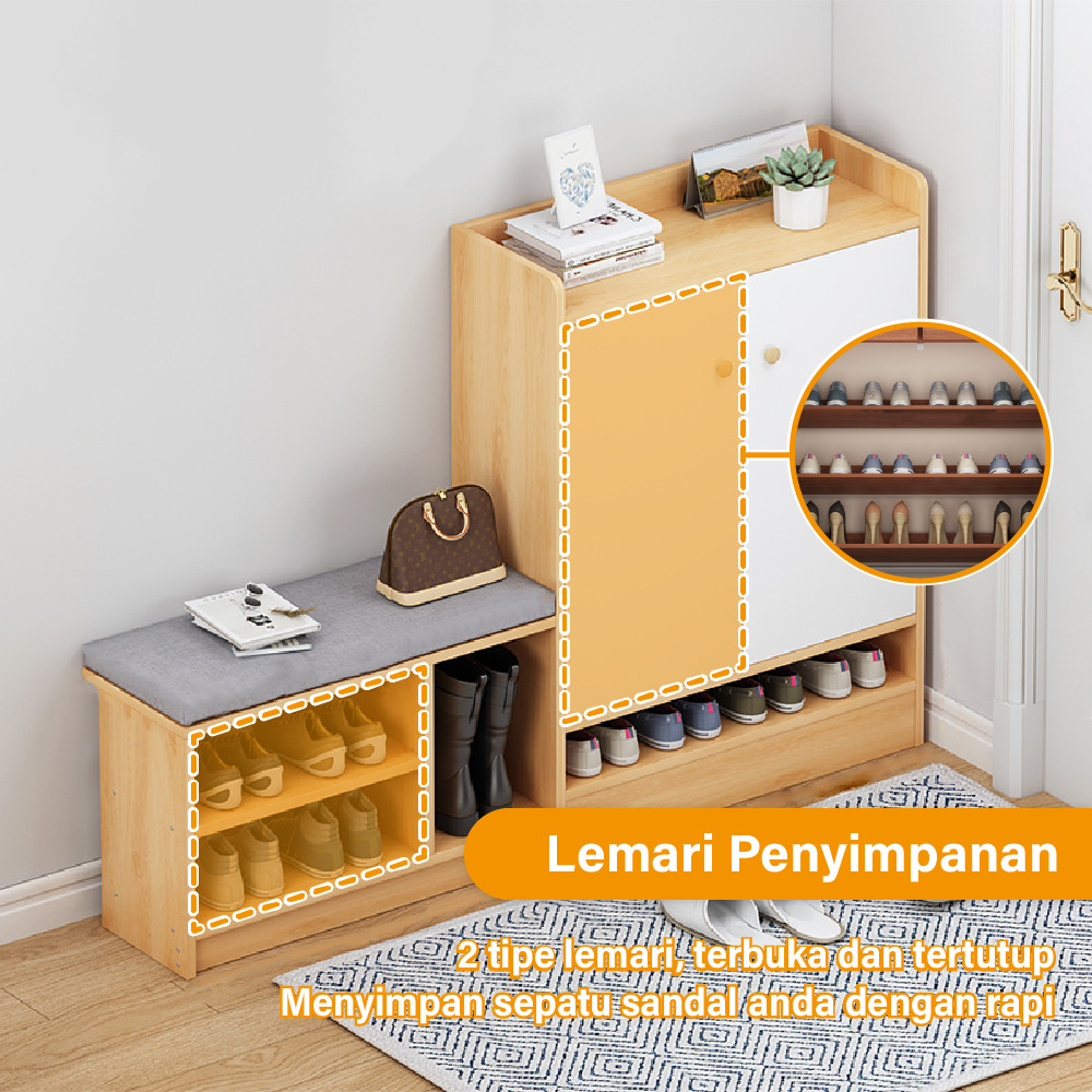 KUKAHOME Minimalist Shoe Rack Wooden Shoe Rack Multi-Purpose Shoe ...