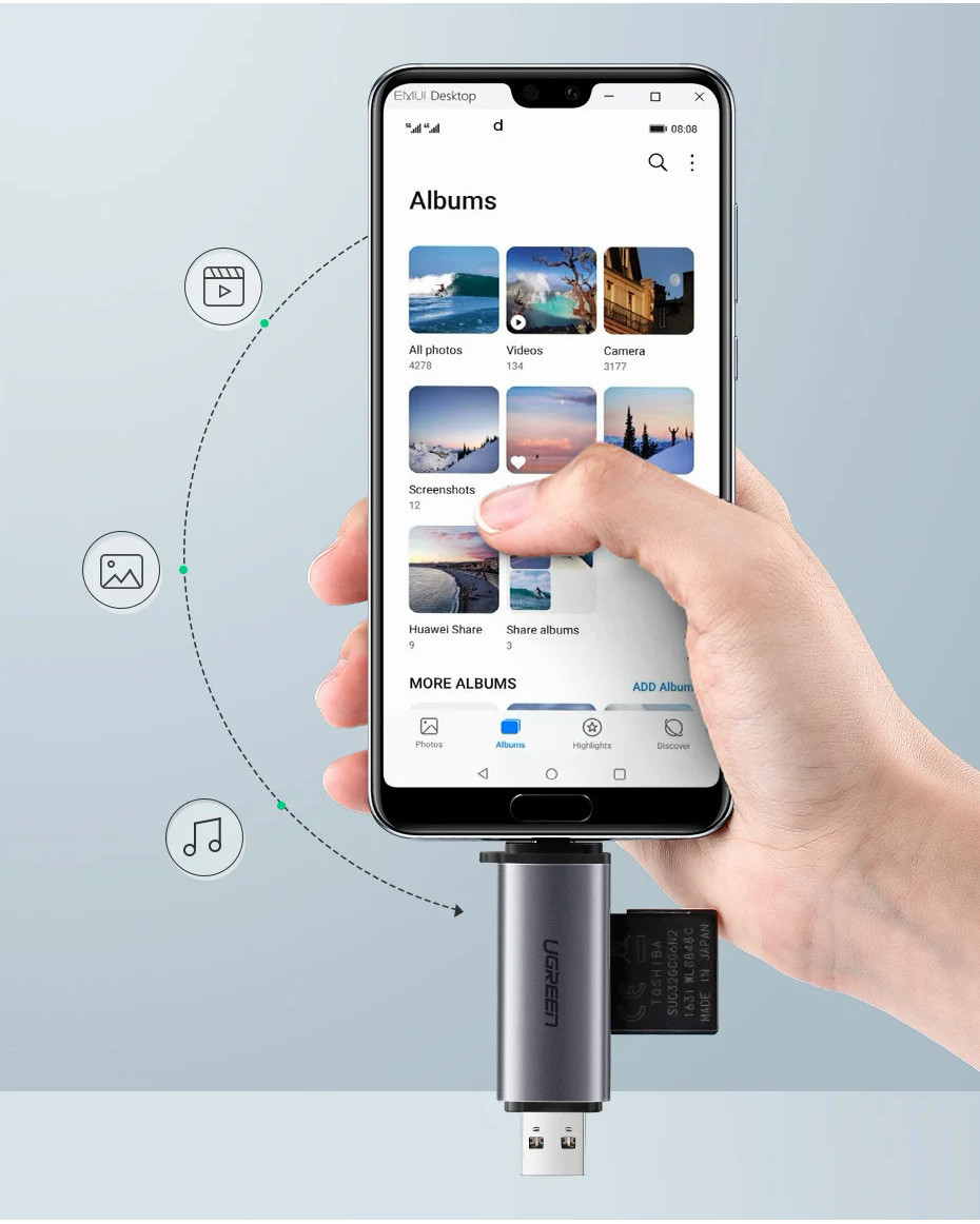 Card Reader USB 3.0&Type C to SD Micro SD TF Card Reader for PC Laptop ...