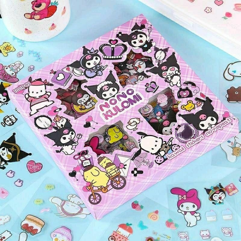 100 Pcs/Set Cute Sanrio Nono Sticker PVC Waterproof Sticker Cinnamoroll ...