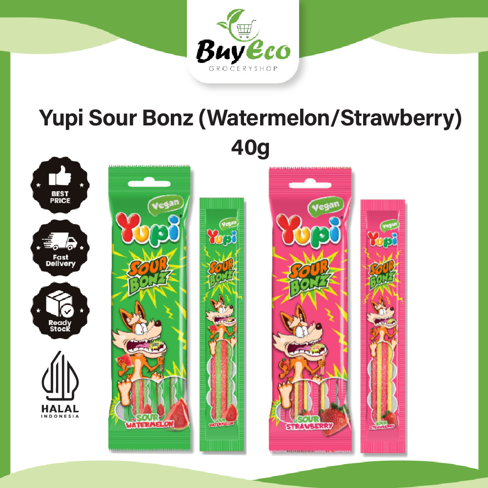 Yupi Sour Bonz (Watermelon / Strawberry) 40g | Shopee Malaysia