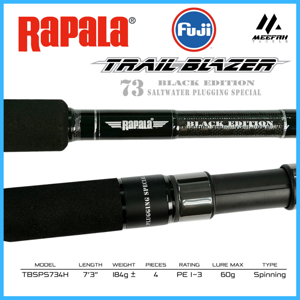 RAPALA TRAILBLAZER 73 Black Edition Saltwater SW Spinning Popping ...