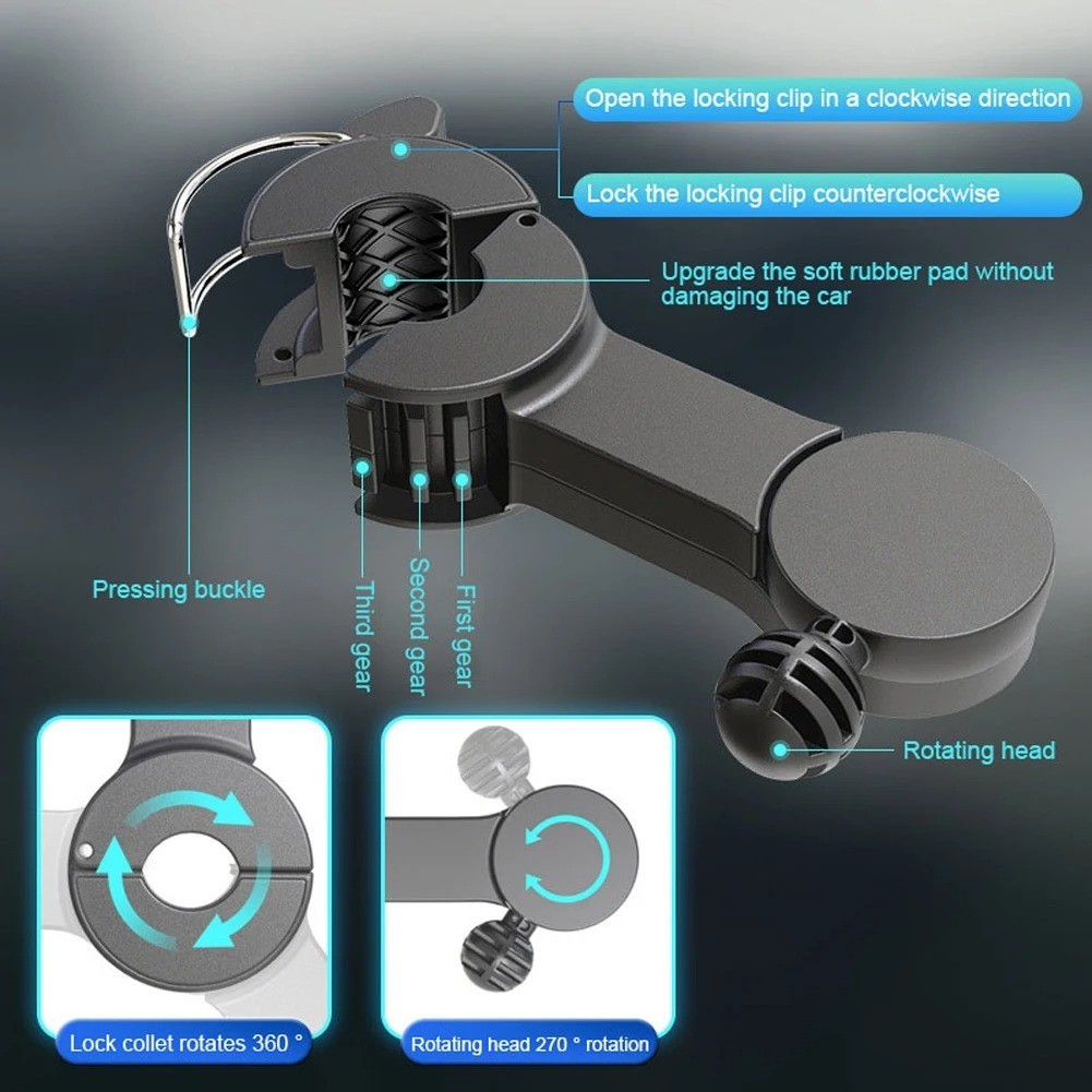 360 degrees 12V/24V Auto Headrest Ventilation Fan Dual Head Auto Rear ...