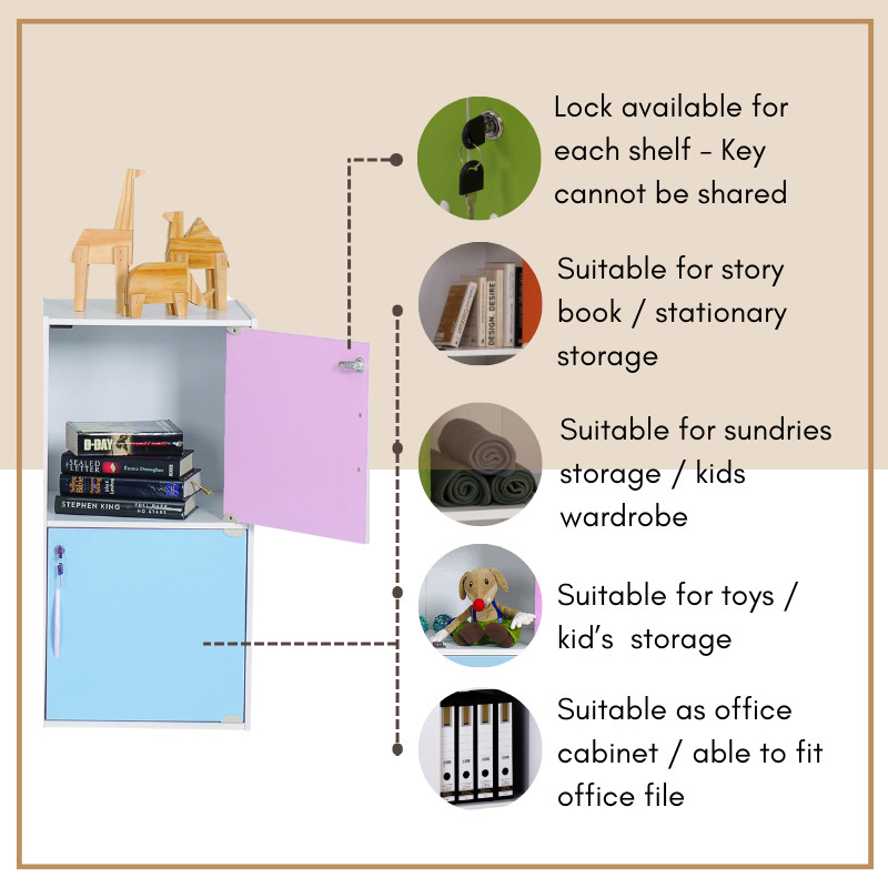 Alora Furniture - CODEY 2 Door Locker Cabinet/ Storage Cabinet/File ...