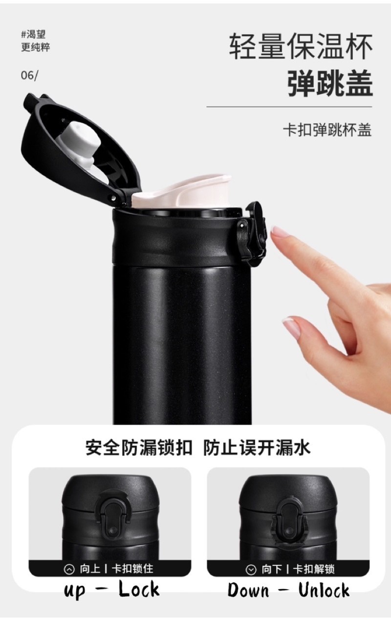 Diller Travel SUS316 One click Open Thermo Bottle Flask MLH8717 (300ml/480ml) | Shopee Malaysia