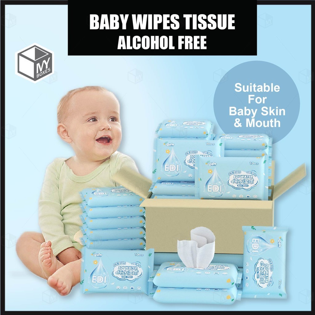 MYB Baby Mini Wet Tissue 10pcs/pack Baby Wipes Travel Tissue Wipes ...