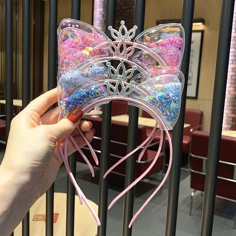 Korea Style Cat Ear Crown Headband Princess Hairband Cute Little Girl ...