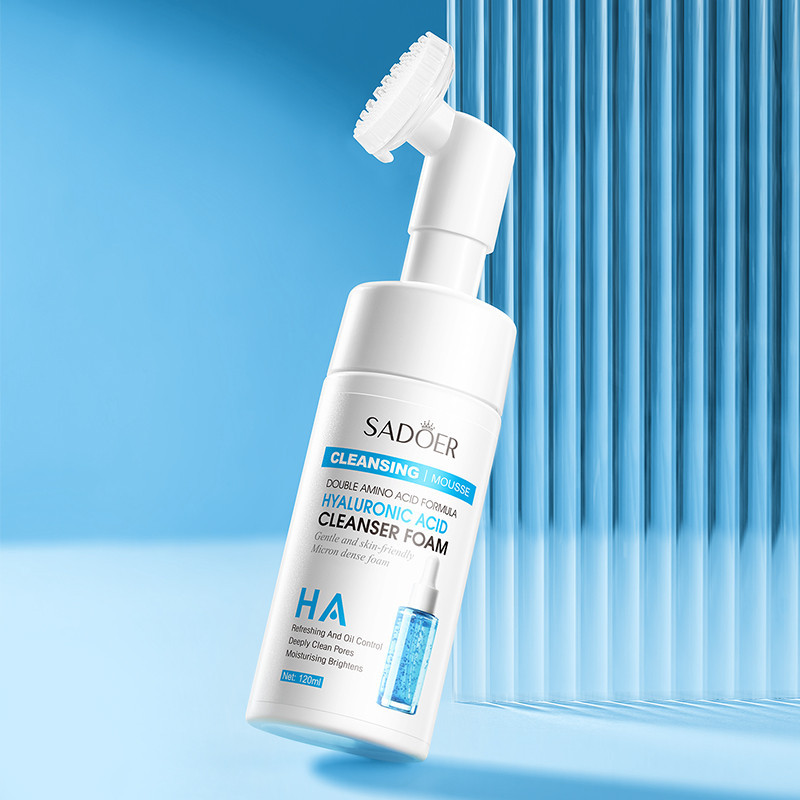 ROREC SADOER Hyaluronic Acid Mousse Face Wash Amino Acid Deep Clean Pores Moisturizing Foam ...