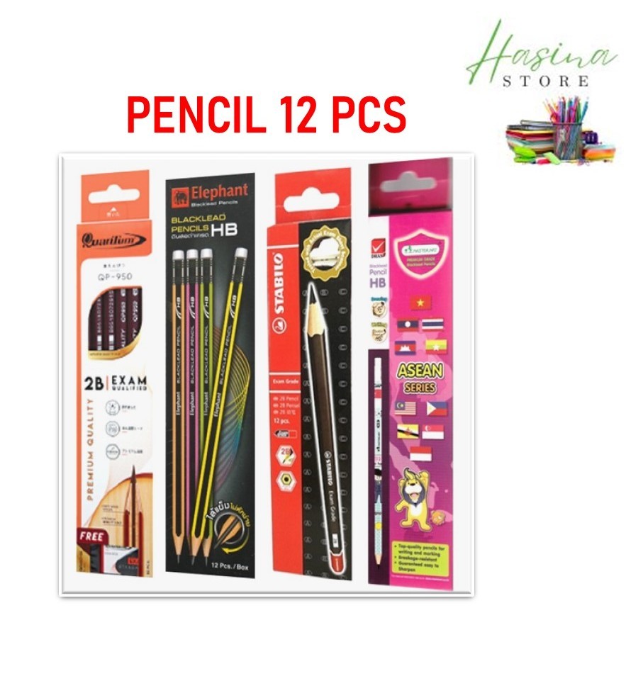 Pencil 12 pcs (Mix Brand) | Shopee Malaysia