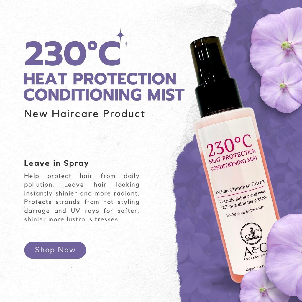 A&C 230°C Heat Protection Conditioning Mist 120ml Hair Vitamin Spray ...