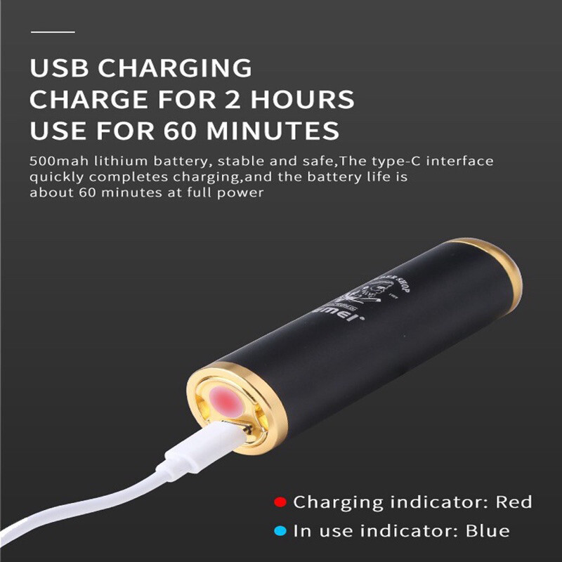 KEMEI KM-T8 Men Mini Electric Shaver Dry And Wet Use USB Rechargeable ...