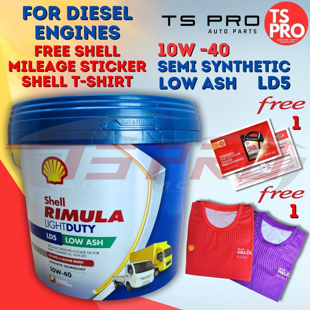 Shell Genuine 10W-40 7.5L LD5 LOW ASH Semi Synthetic Diesel Engine Oil ...