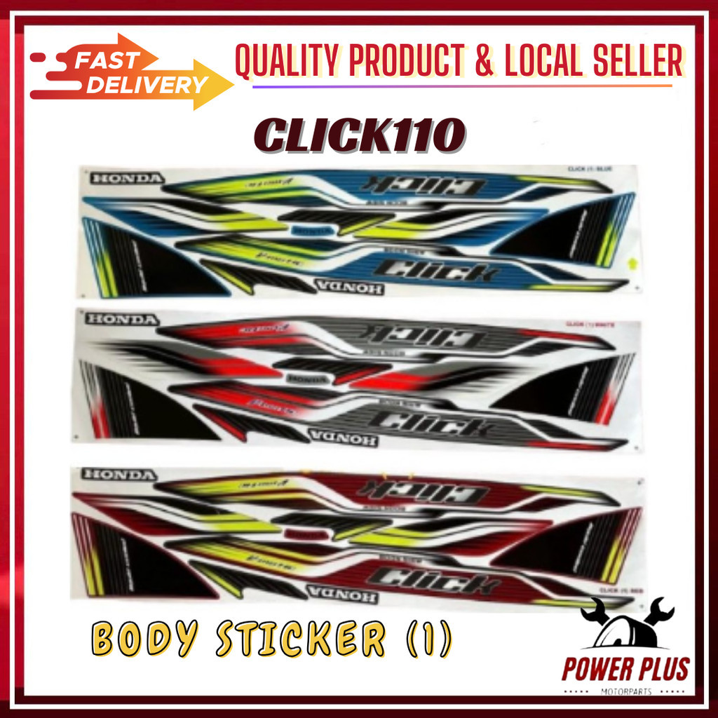 Honda Click 110 Click110 Stiker sticker body cover set stripe (1) 1 ...