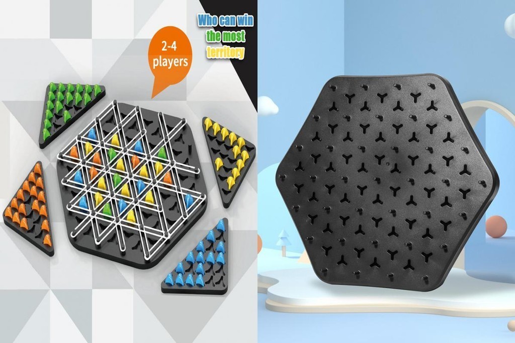 Dj Toddlers Board Game Triangle Pegboard Game Geometry Learning Board ...