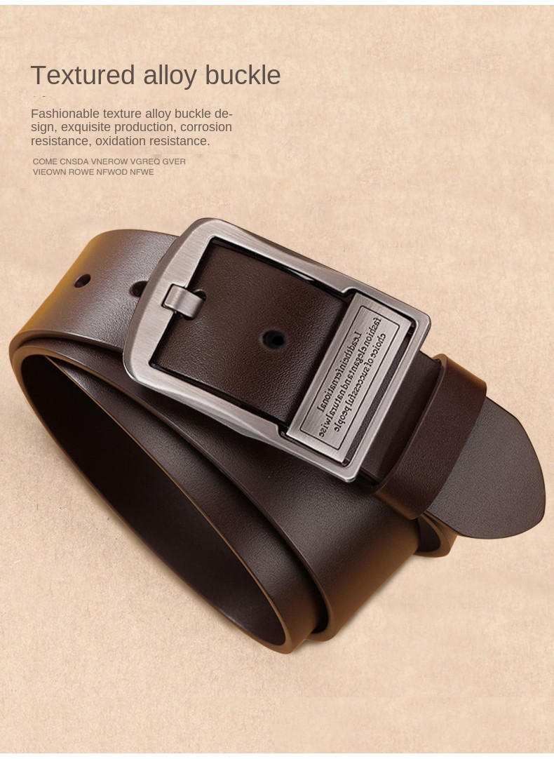 [Ready Stock] New Style Men's Genuine Leather Pin Buckle Business ...