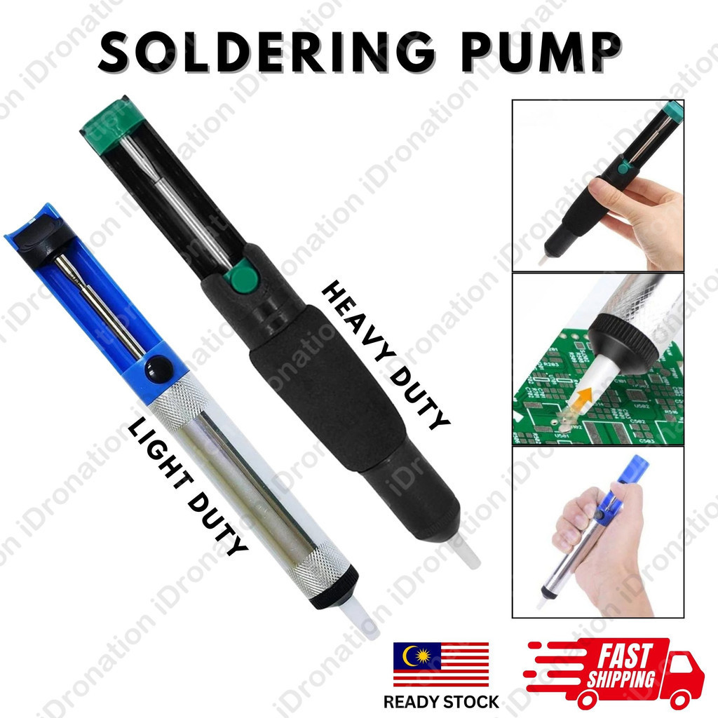 Soldering Pump Cleaner Light Heavy Duty Desoldering Desolder Welding Suction Sucker Pen Vacuum ...