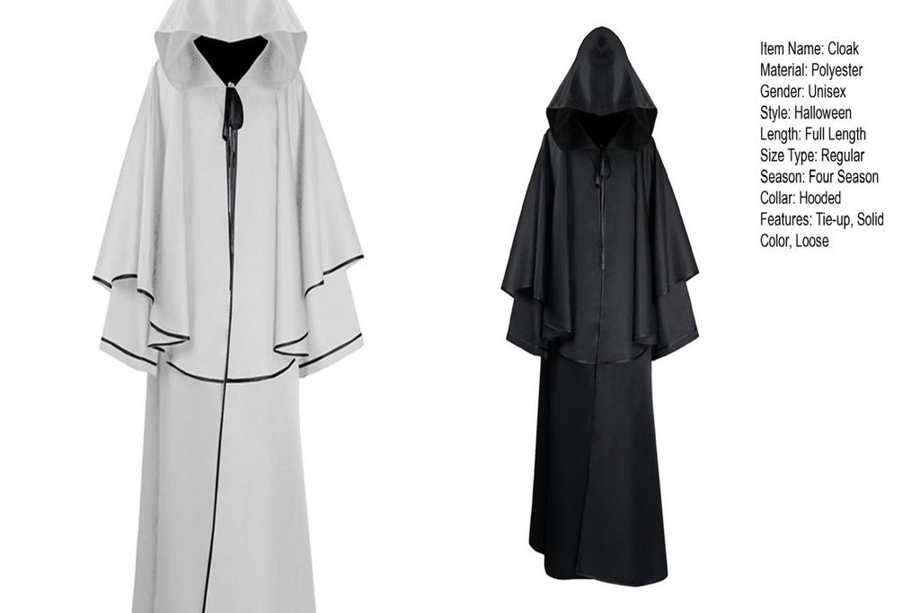 ST| Unisex Cloak Cosplay Cloak Medieval Death God Hooded Cloak for ...