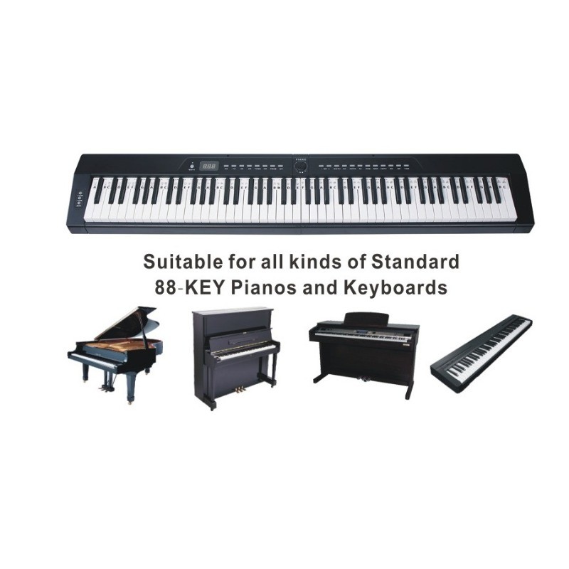 61/88key detachable silicone piano keyboard sticker dual line learning ...