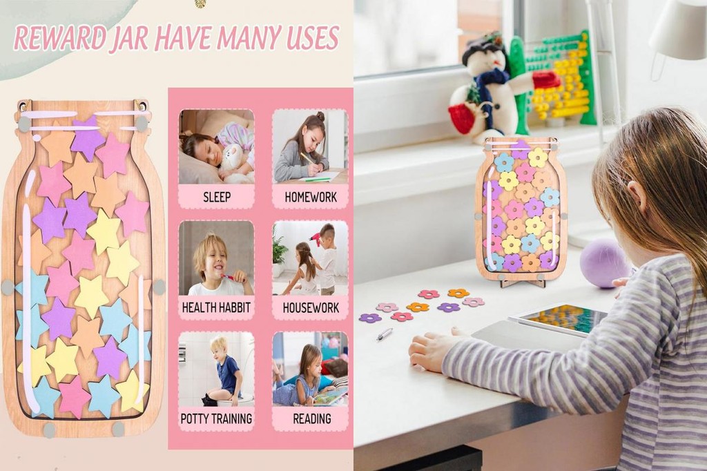 ARI Wooden Star Reward Jar Homework Reward System Wooden Reward Jar ...