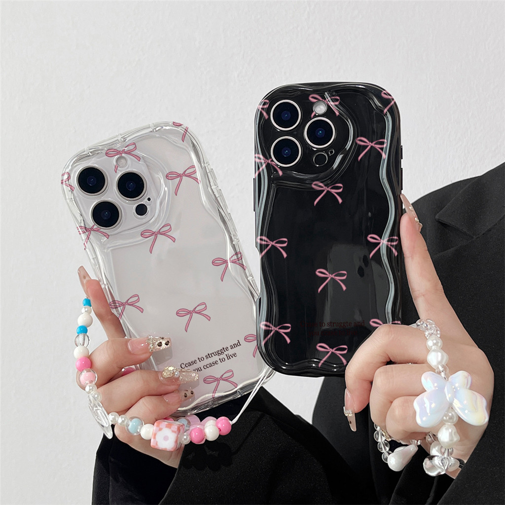 Pink Cute Bow Bracelet Case For Samsung Galaxy A21s A22 A23 A24 A25 A20 ...