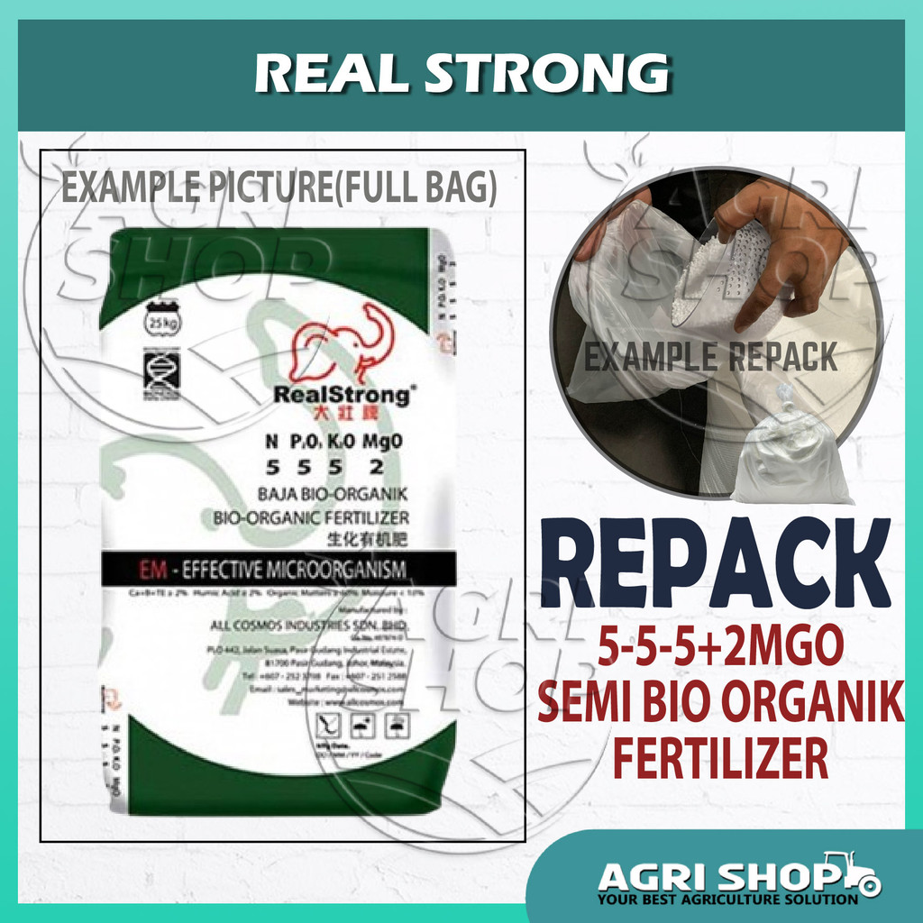 (REPACK) Agrishop Real Strong 5-5-5+2MgO Semi Bio Organic Fertilizer ...