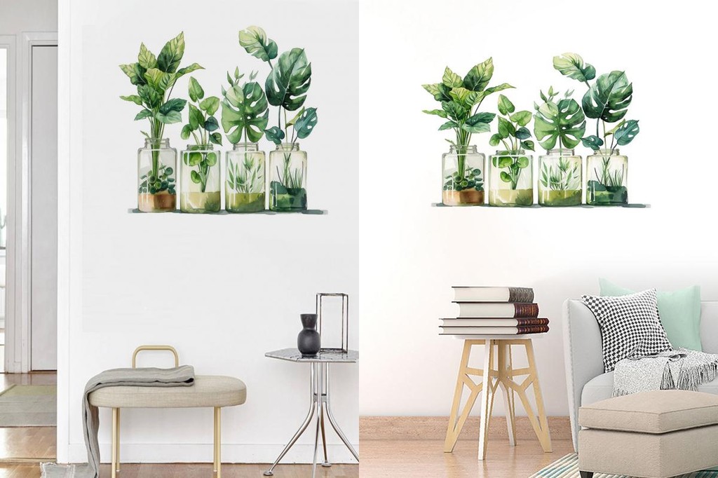 someryer| Adhesive-free Window Cling Pvc Window Decal Hydroponic Potted ...