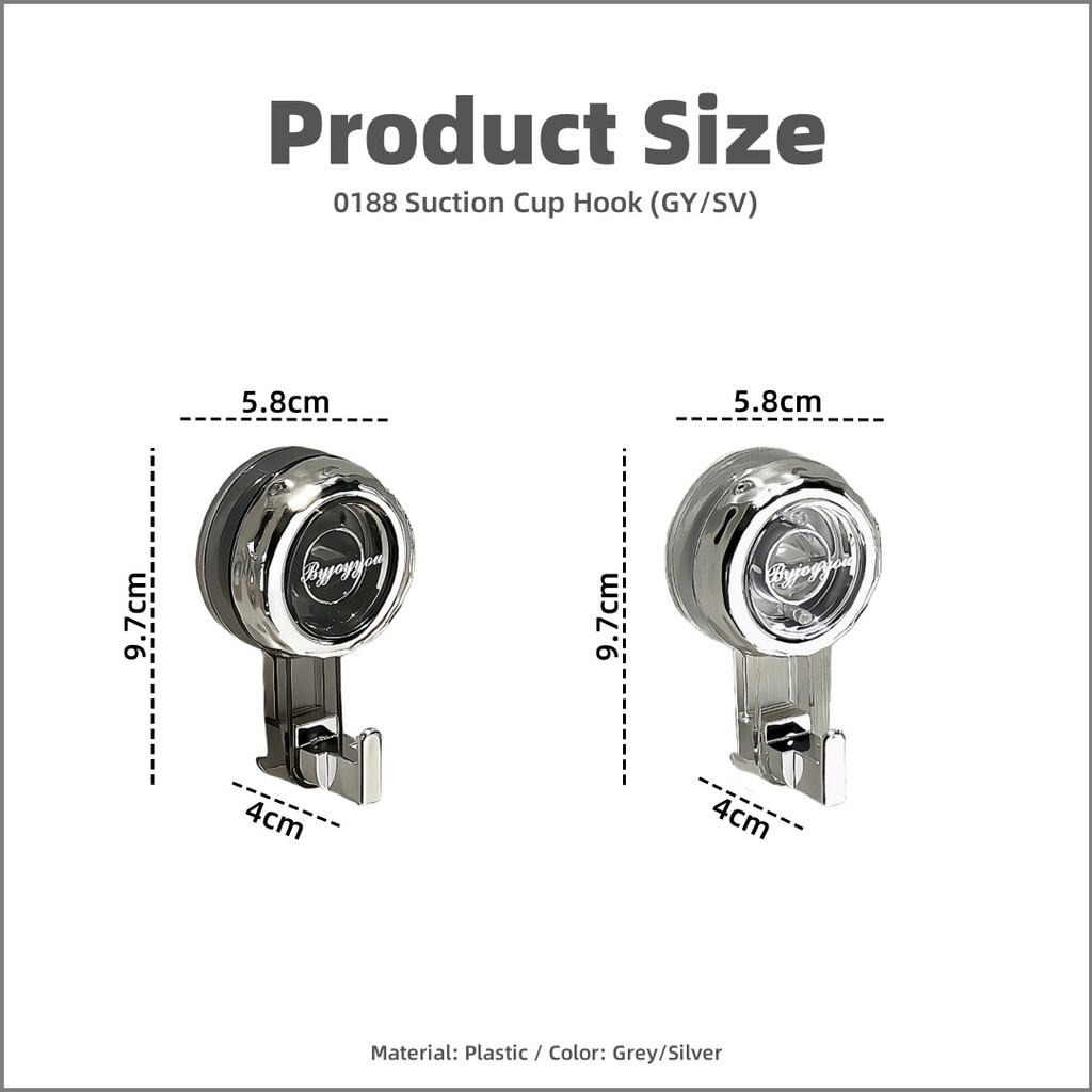 COLOGO 🥇 Suction Cup Duty Shower Hooks Reusable Vacuum Storage Hanger ...