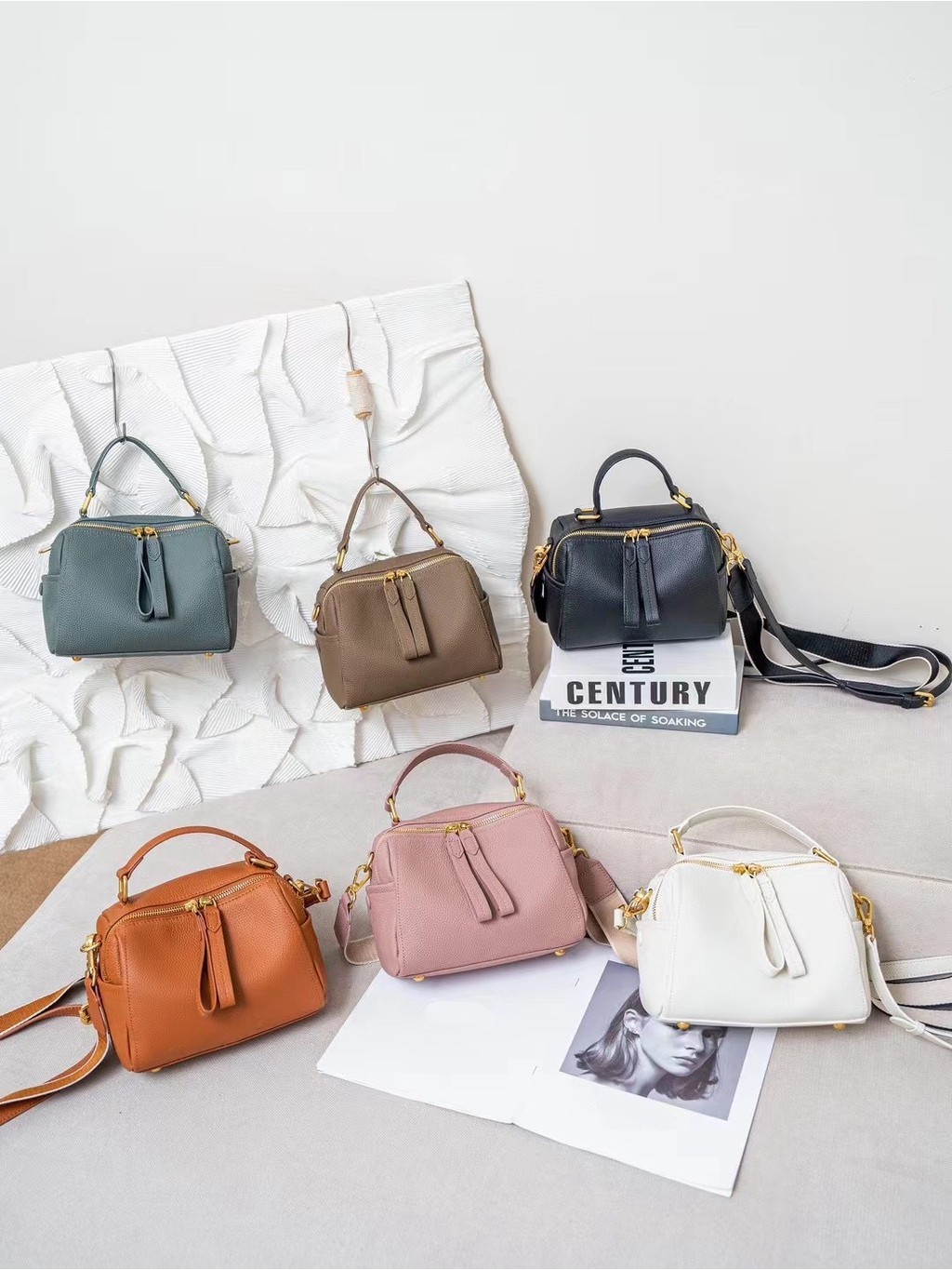 Royal Bagger Top-Handle Bags for Women Genuine Cow Leather Fashion ...