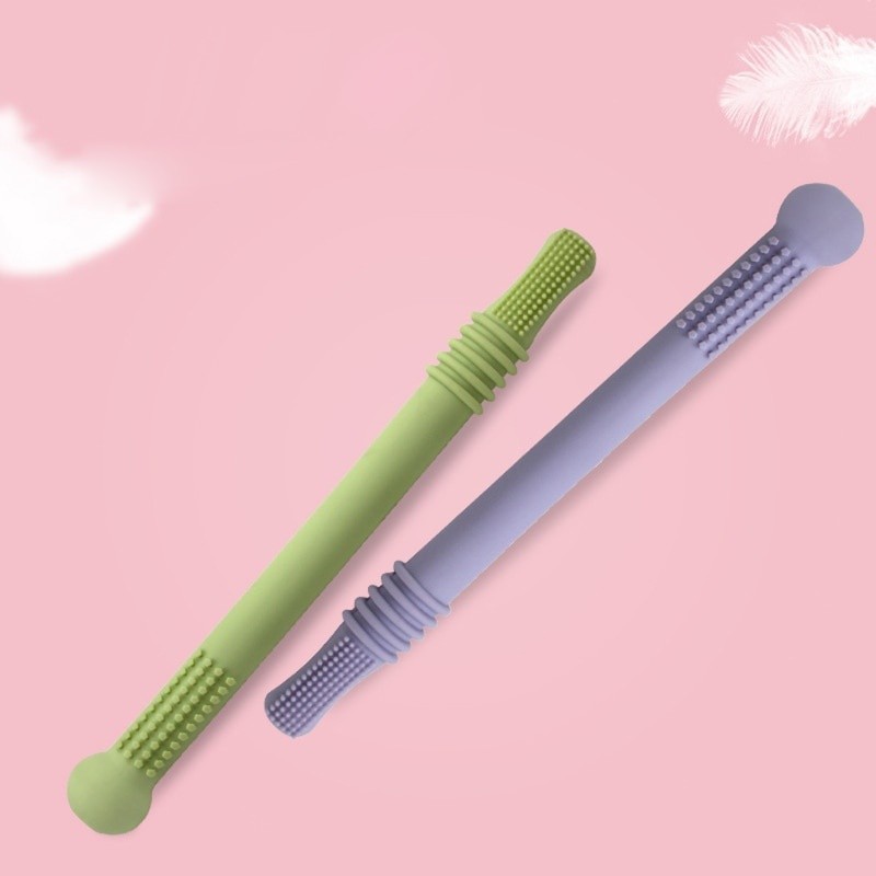 Baby Biter Chewable Safe Toy Silicone Molar Straw Teether Baby Teething ...