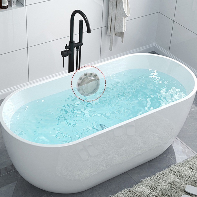 Bottomless Bath Overflow Drain Cover - Bottomless Adds Water Level Stop ...