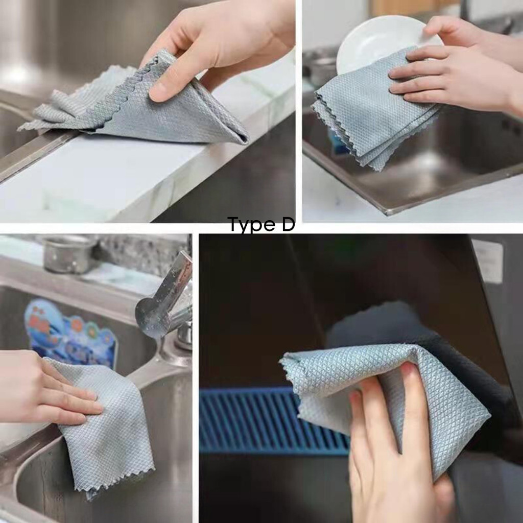 Realeos Kitchen Towel Microfiber Kain Lap Super Absorbent Kitchen Rag ...