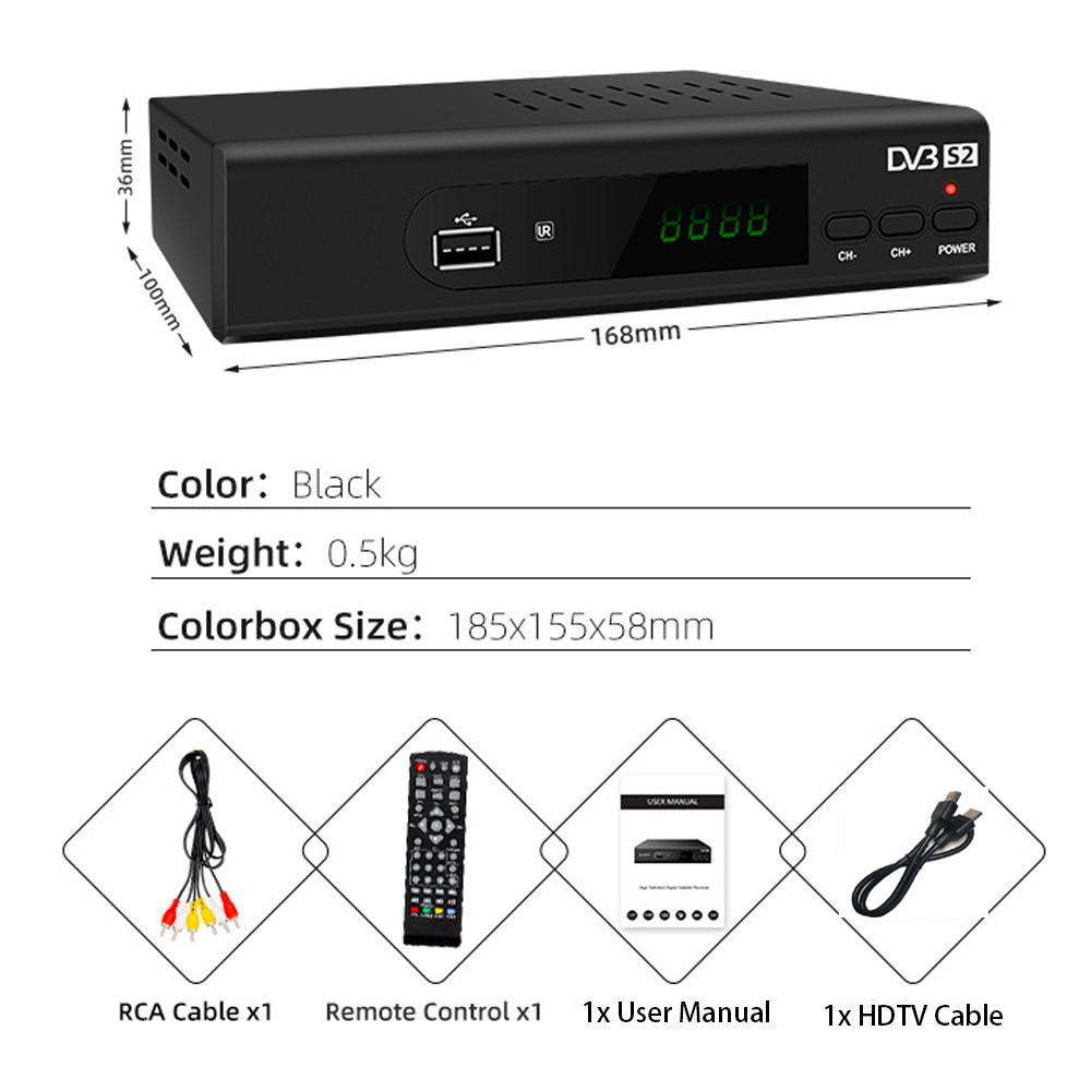 FTA DVB S2 HEVC H265 DVB-S2 HD Satellite Receiver Tv Decoder | Shopee ...