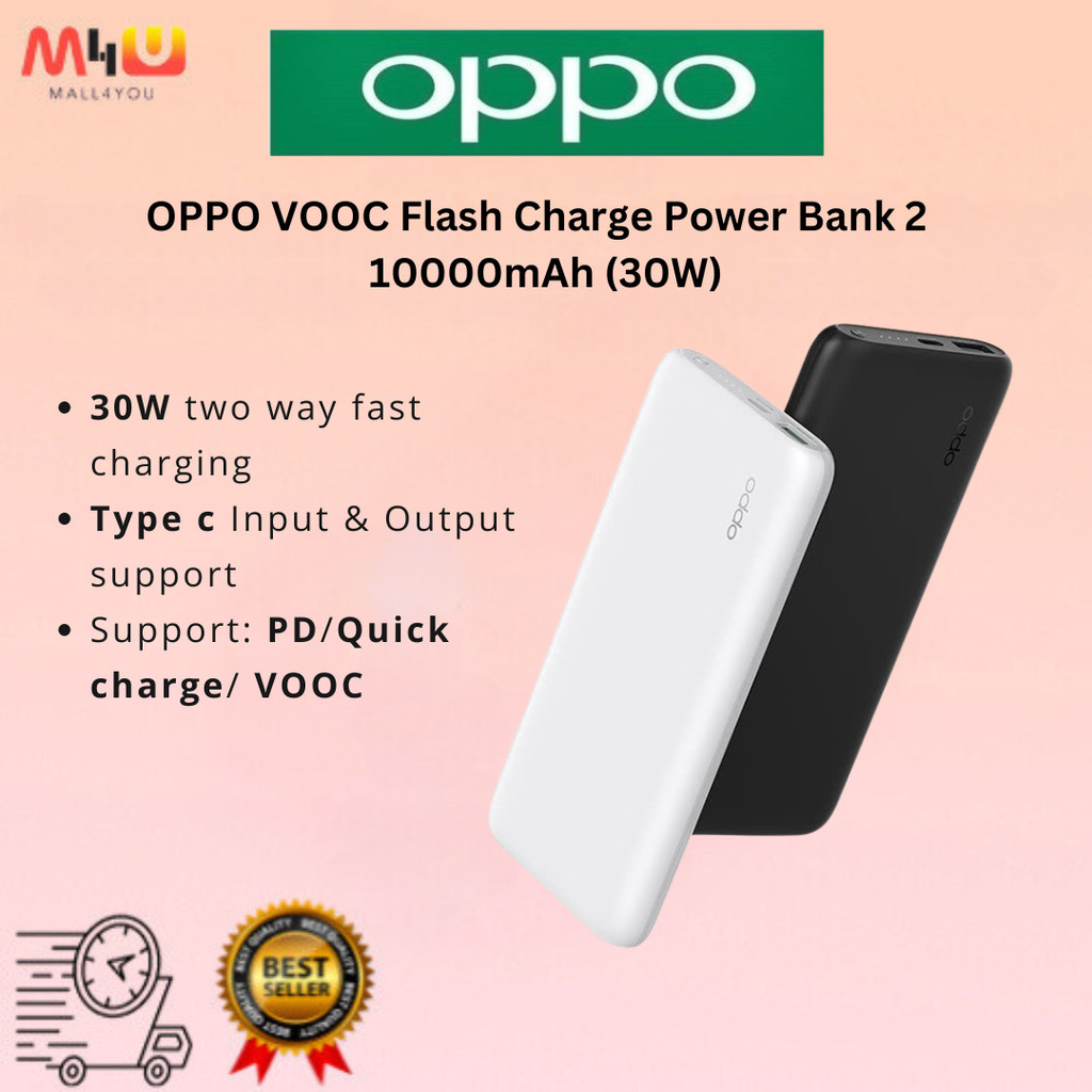 OPPO VOOC Flash Charge Power Bank 2 30W 10000mAh | Shopee Malaysia