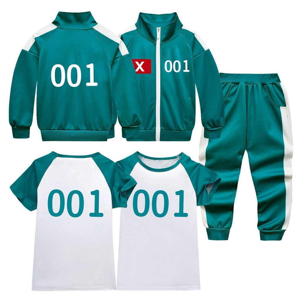 Squid Player Seong Gi-hun Cosplay Costume 456 Jacket Pants Set Calamari ...