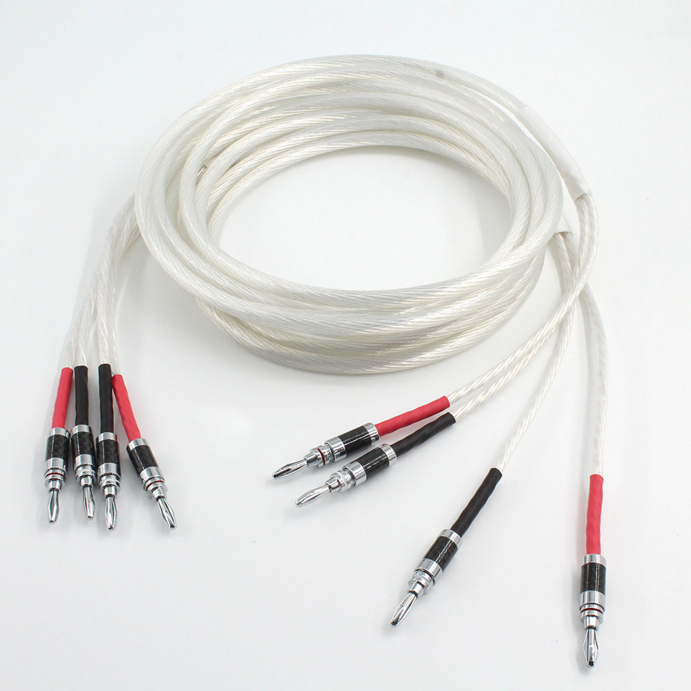 One Pair HIFI Sier-plated Hi-end 4N OFC Wire For Hi-fi Systems Y Plug ...