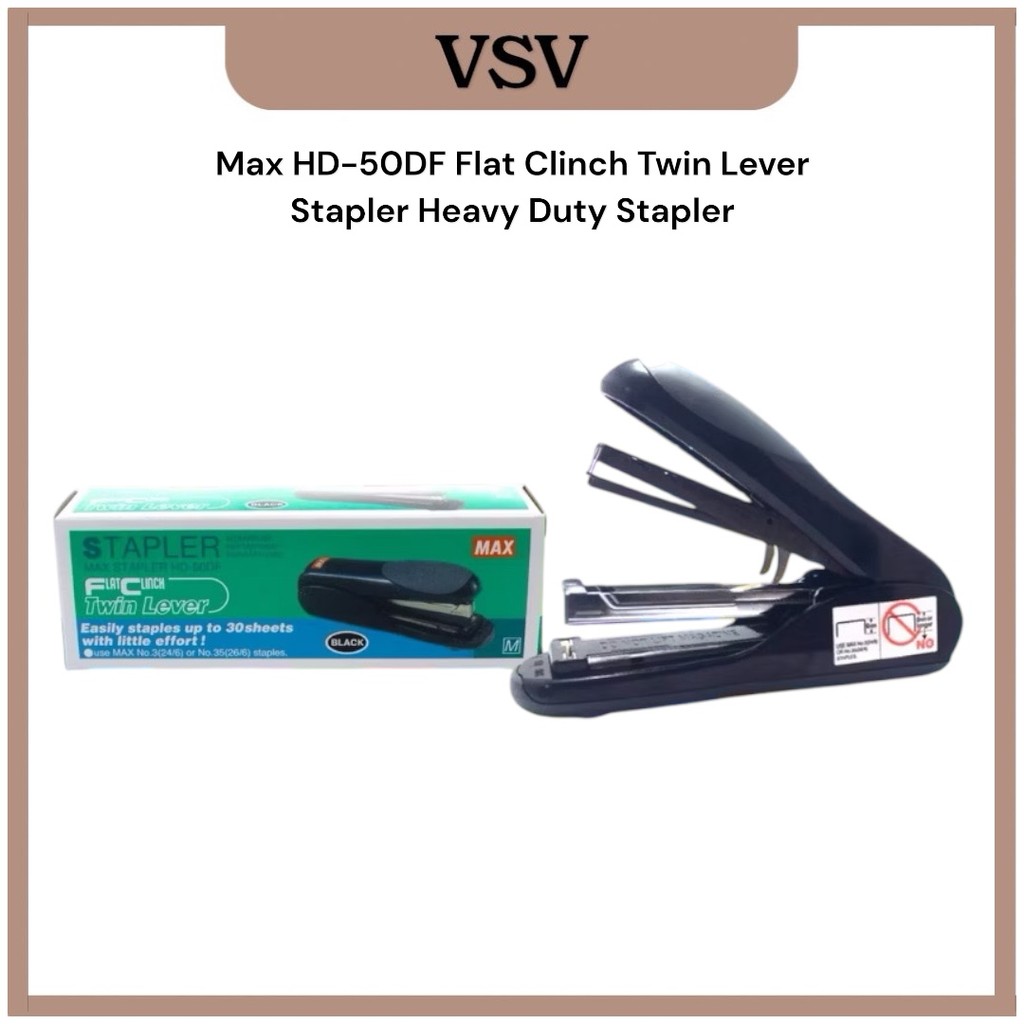 Max HD-50DF Flat Clinch Twin Lever Stapler Heavy Duty Stapler | Shopee ...