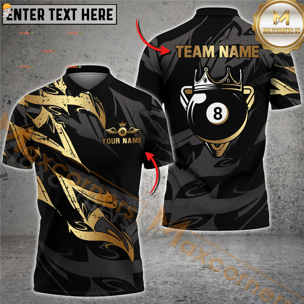 Maxcorners 8 Ball King Golden Premium Billiard Jersey Multicolor ...
