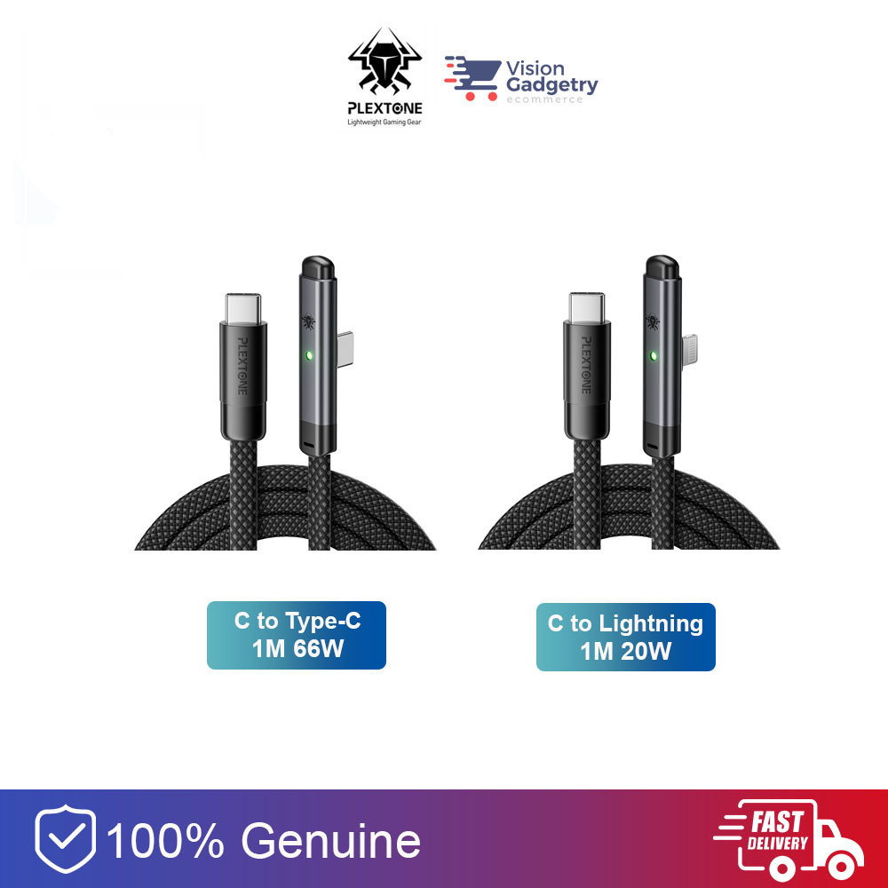 Plextone T100 Type C to Type C Lightning PD 20W 66W Elbow 90 Degree ...