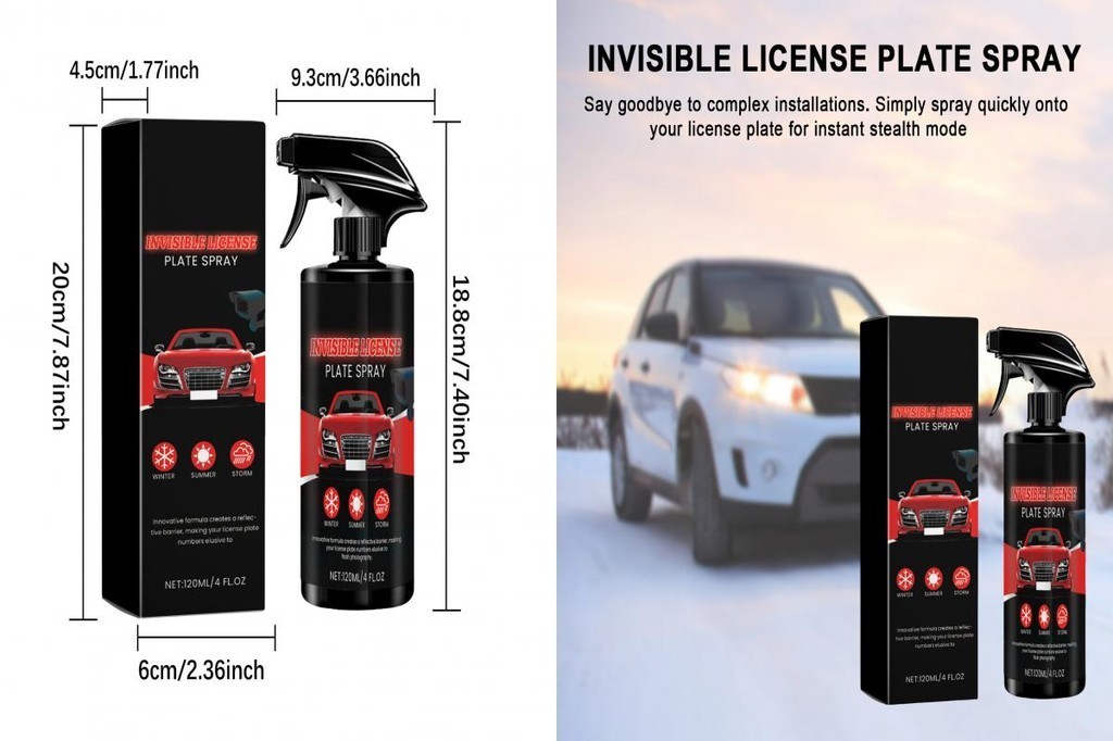 Anti-speed Camera Shield License Plate Number Invisible Spray 120ml ...