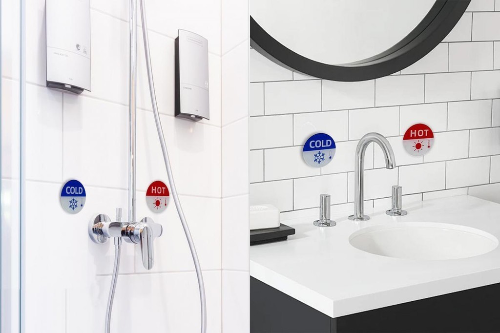 KDDT- Round Hot and Cold Reminders 6pcs Hot and Sign Stickers for Child ...