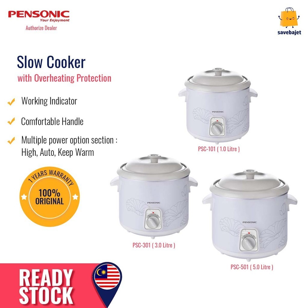 PENSONIC Periuk Perlahan Slow Cooker (1L/3L/5L) PSC-101/PSC-301/PSC-501 ...