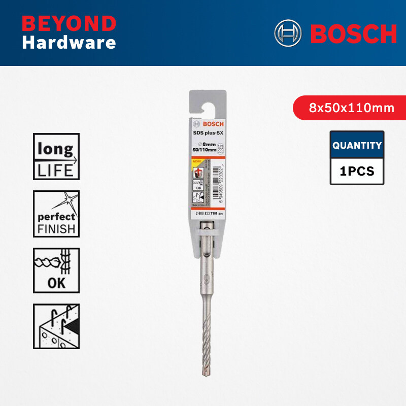 Bosch Sds Plus 5x Masonry And Reinforced Concrete Hammer Drill Bit 8mm X